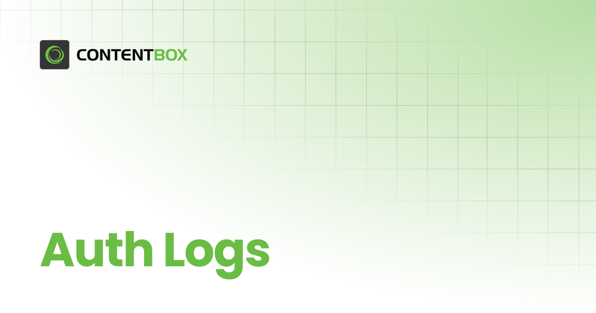 Auth Logs | ContentBox Modular CMS
