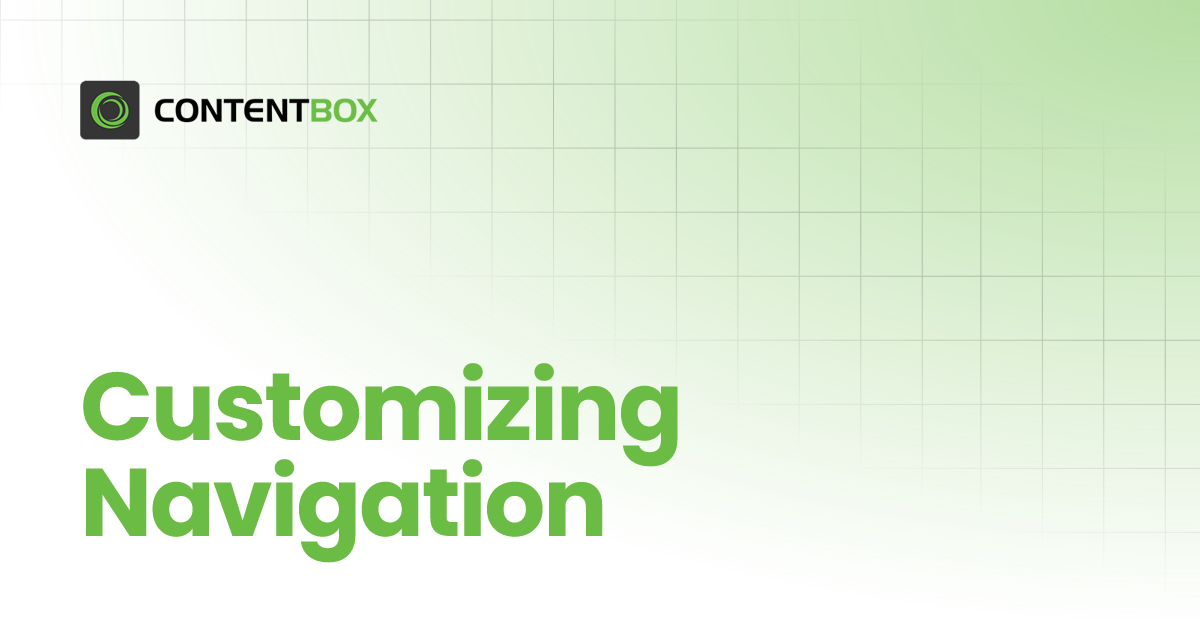 Customizing Navigation | ContentBox Modular CMS