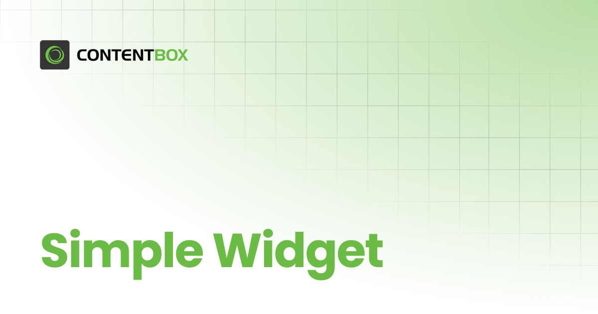 Simple Widget | ContentBox Modular CMS