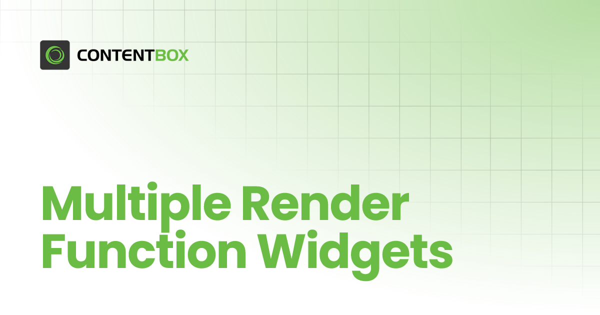 Multiple Render Function Widgets | ContentBox Modular CMS
