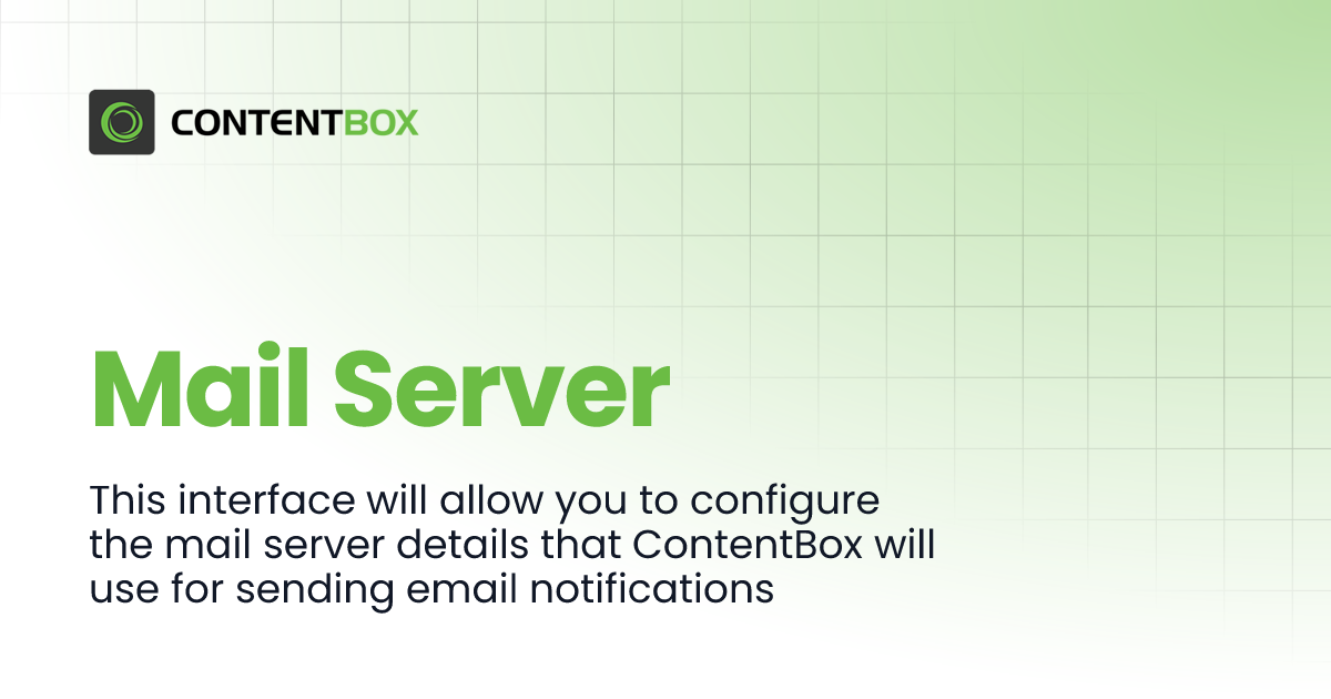 Mail Server | ContentBox Modular CMS