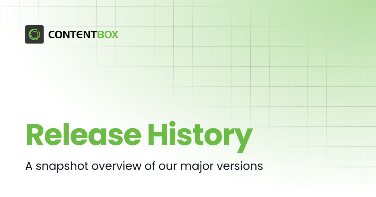 Release History | ContentBox Modular CMS