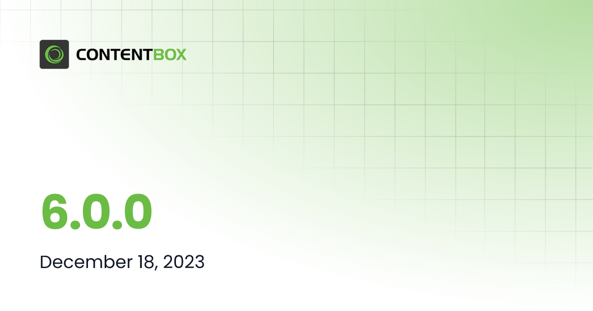6.0.0 | ContentBox Modular CMS